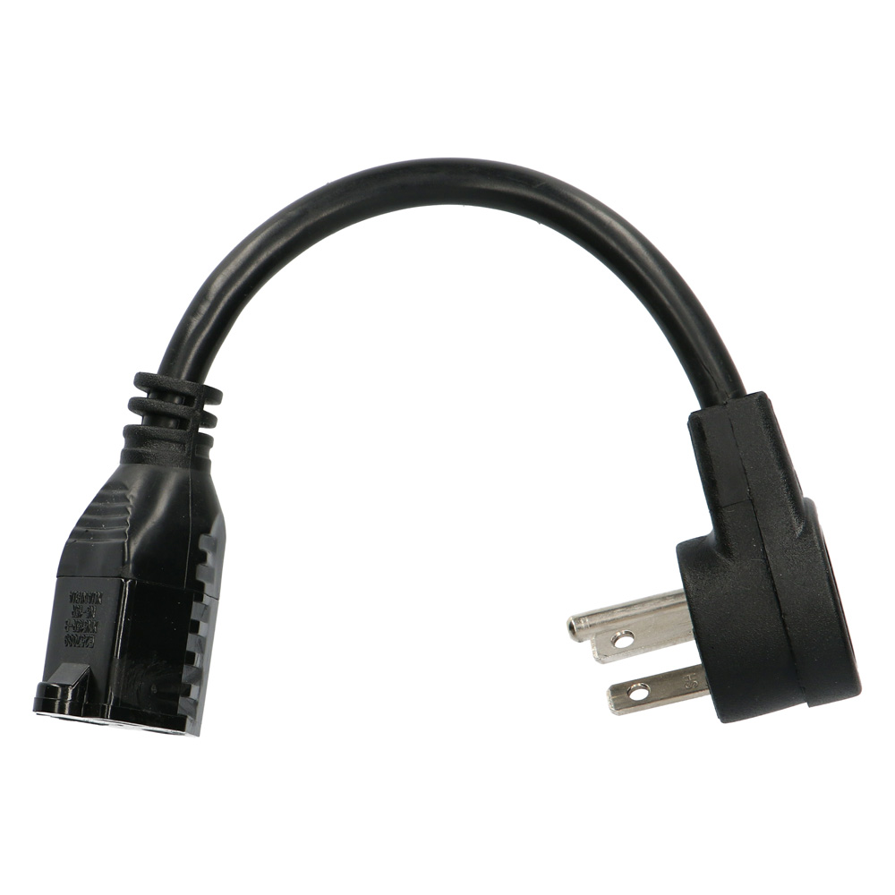 AC RIGHT ANGLE EXTENSION CABLE, 18 AWG (6IN) - Ethereal Home Theater