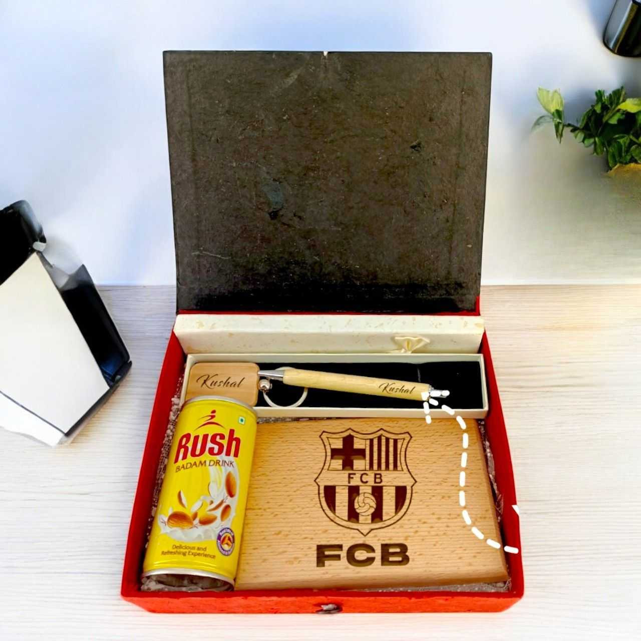Corporate Appreciation Gift Box with Plaque Board & Refreshing Badam Juice