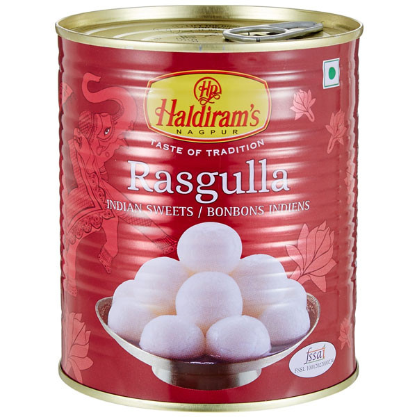 Haldiram's Nagpur Rasgulla 1kg (Can Pack) Sweets, Namkeen Gift to Nepal ...
