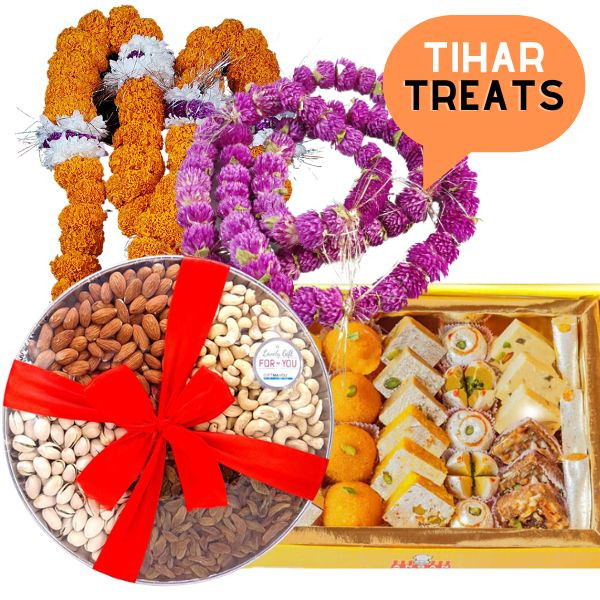 Mithai Sweets, Masala Tray with Sayapatri & Supari Phool Mala Tihar ...