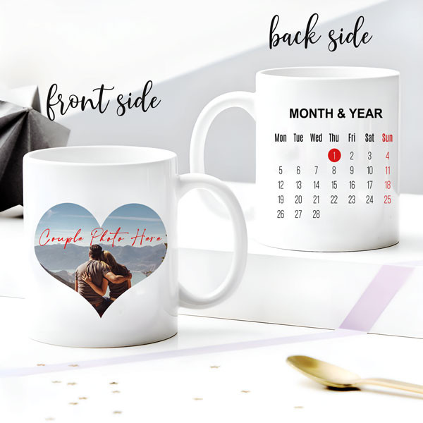 Couples Special Date Calendar Photo Mug Valentine's Day Gift to Nepal ...
