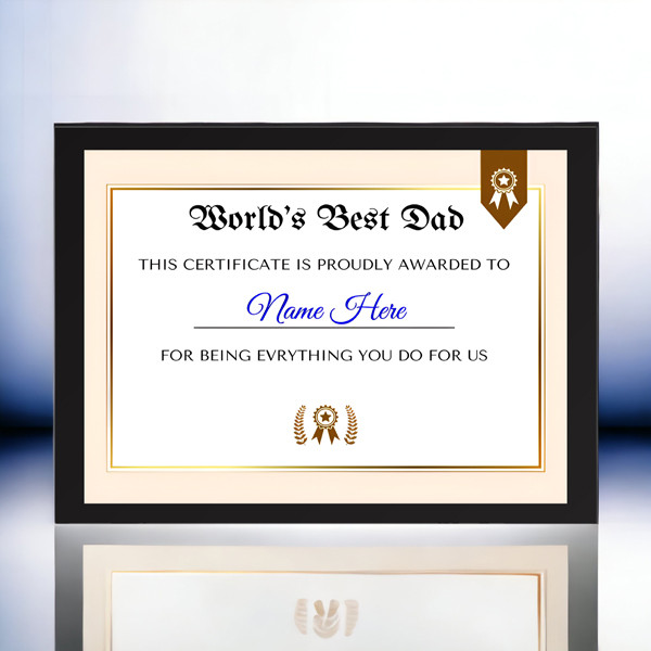 Father's Day Award Certificate of Appreciation Gift Contents Gift to ...