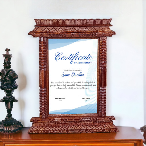 Wooden Certificate Photo Frame Showpieces Gift to Nepal | Giftmandu
