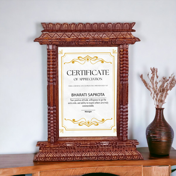 Certificate Appreciation Photo Frame Showpieces Gift to Nepal | Giftmandu