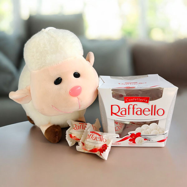 Raffaello Chocolates with Baby Sheep Toy Valentine's Day Gift to Nepal ...