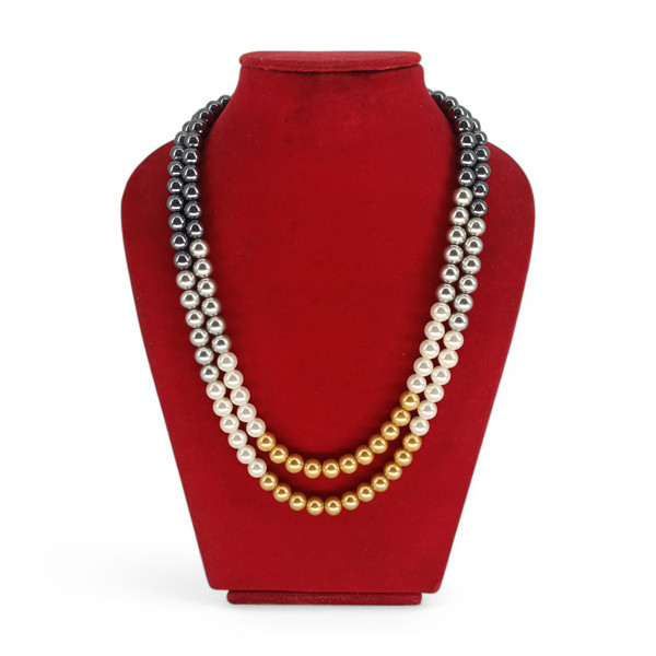 2 Layer Tri-Color Pearl Necklace Women's Accessories Gift to Nepal ...