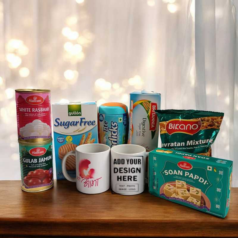 Delightful Snacks & Personalized Mugs Hamper