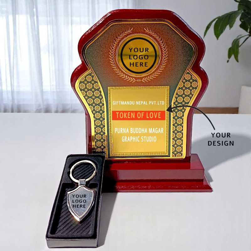 Token of Appreciation Set – Custom Trophy And Branded Keychain