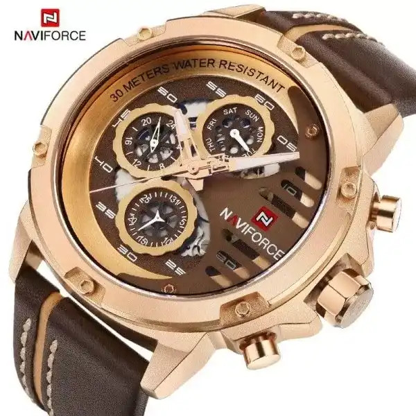 Naviforce NF9110 Golden/Brown Digital Watch Gift to Nepal | Giftmandu
