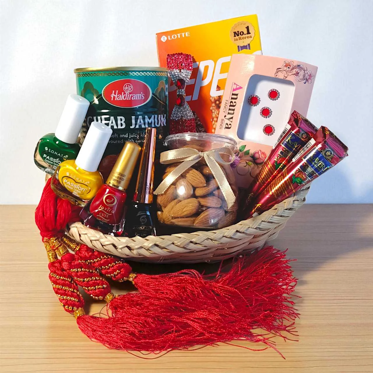 Teej Gift Basket with Gulab Jamun & Pepero Gift to Nepal | Giftmandu