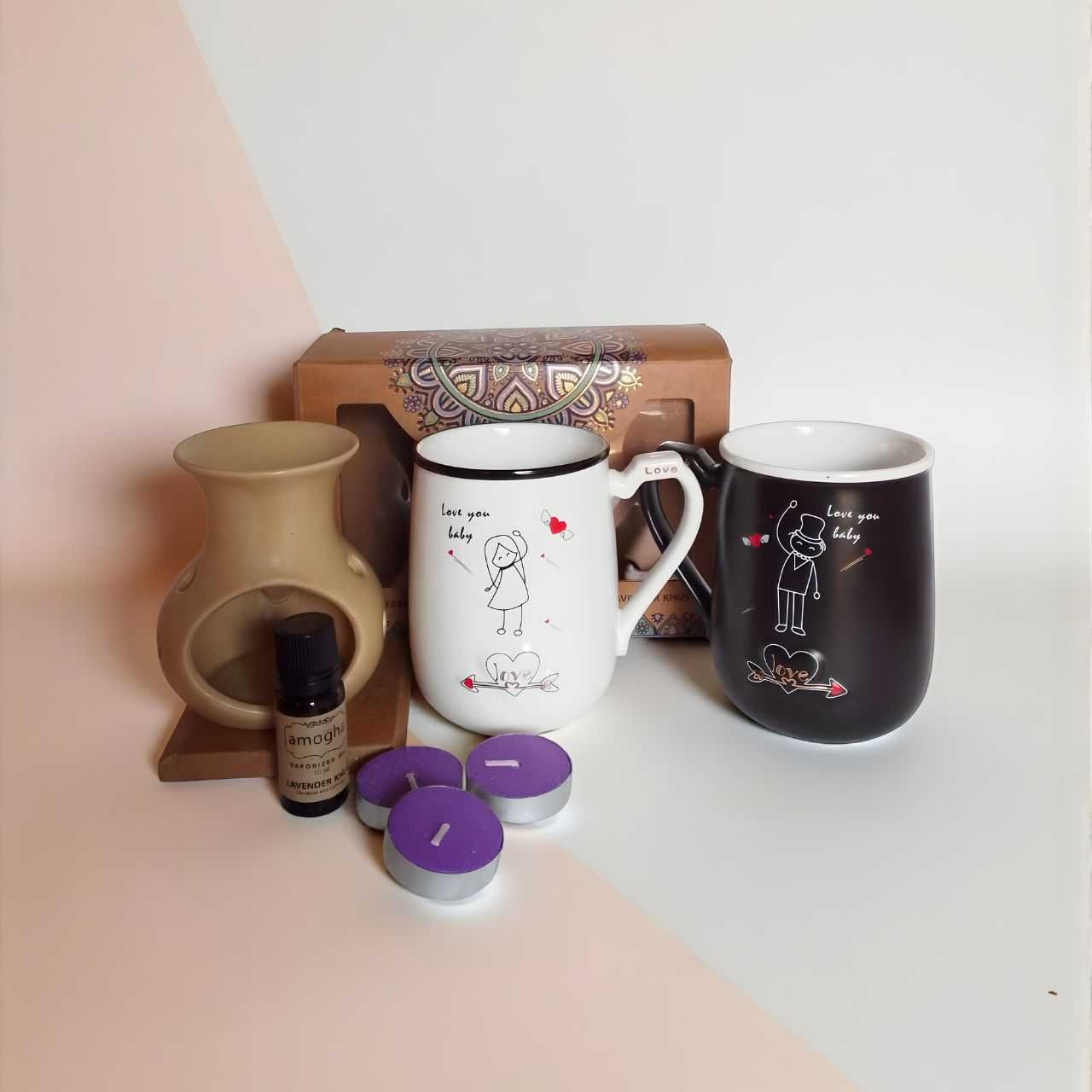 Sweet Serenity Gift Set: Couple Mug & Vaporizer