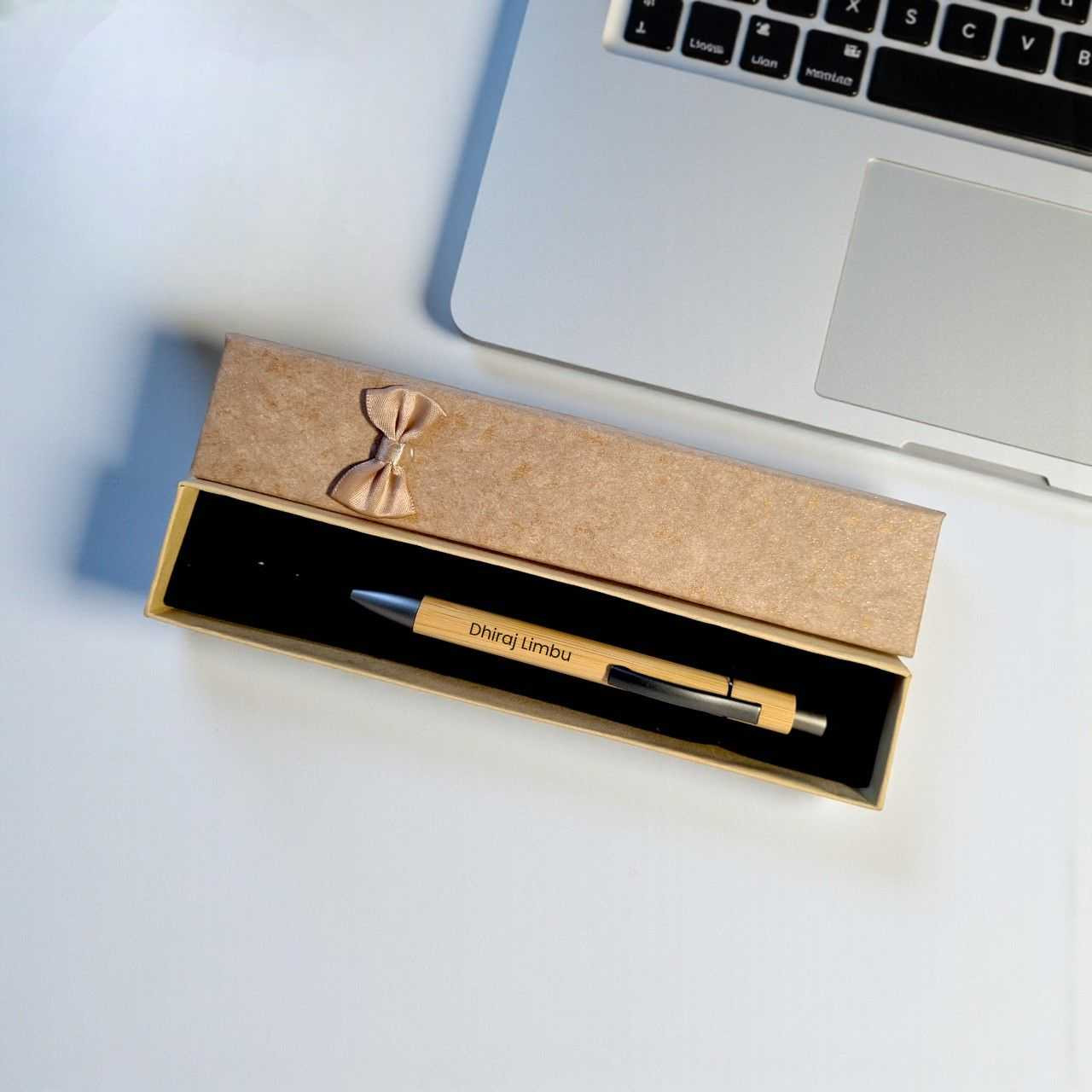 Personalized Bamboo Pen with Name Engraved Gift to Nepal | Giftmandu
