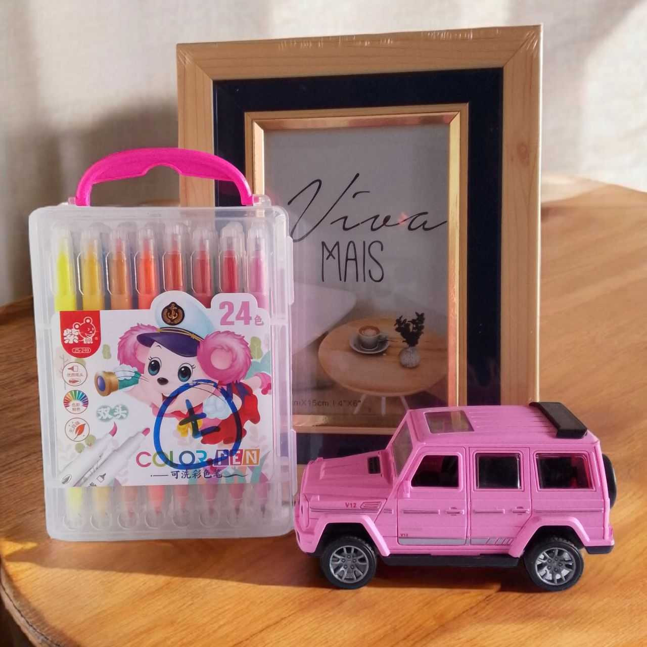 Kids Creativity & Fun Combo: Sketch Pens, Car & Photo Frame