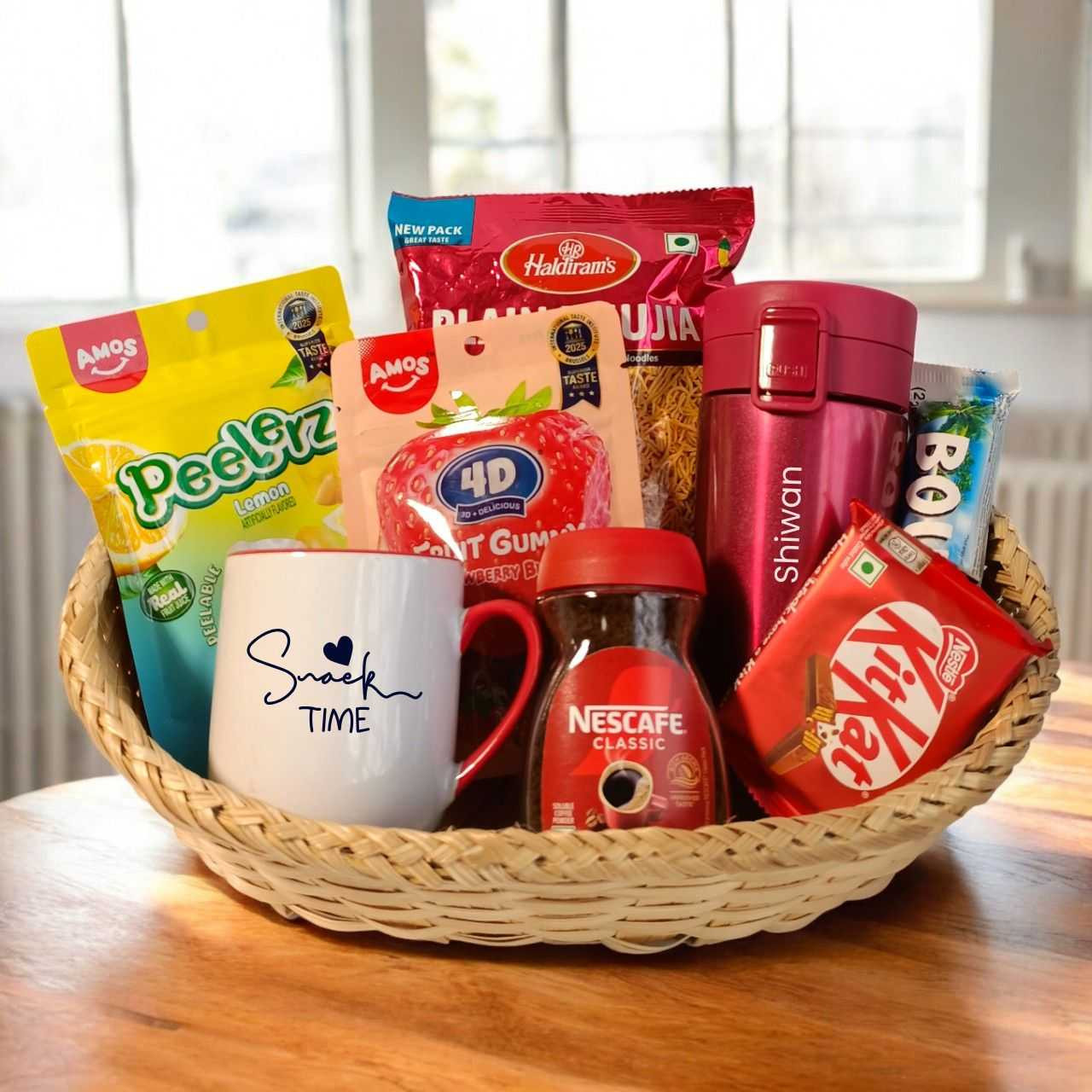 Personalized Sips & Snacks Time Gift Basket