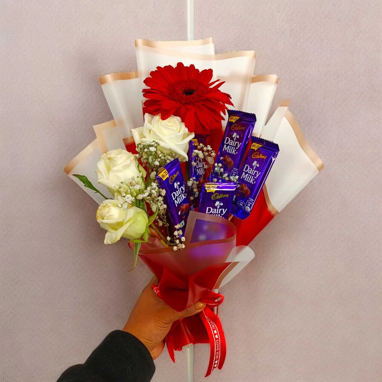 Sweet Love: Chocolates & Flower Bouquet