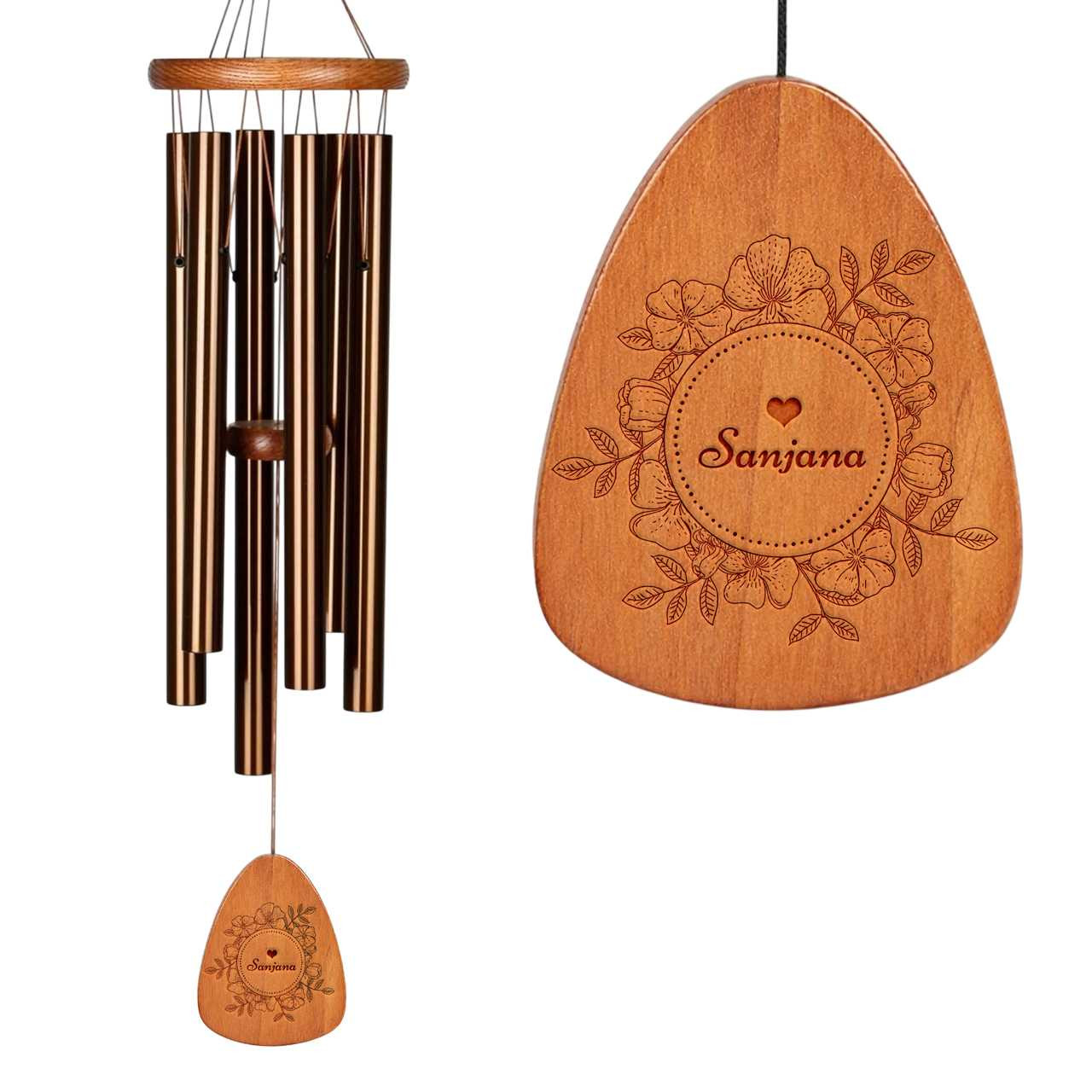 Personalised 34-Inch Woodstock Wind Chime With Recipient Name