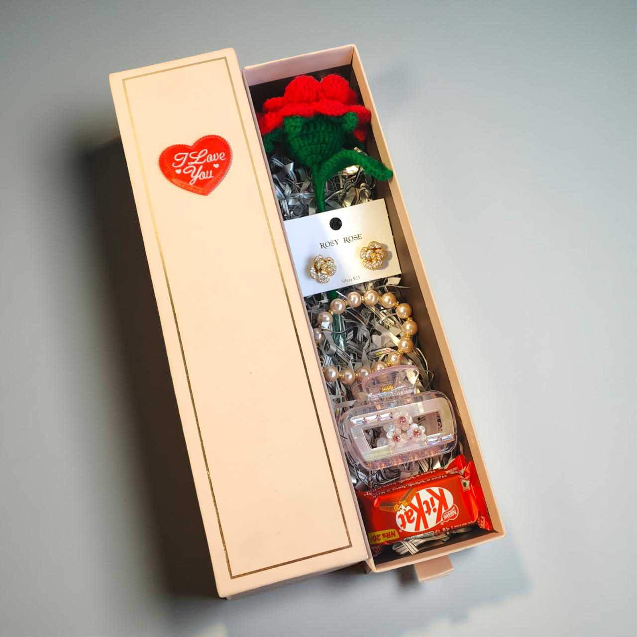 Jewelry, Chocolate & Crochet Rose Gift Box Gift to Nepal | Giftmandu