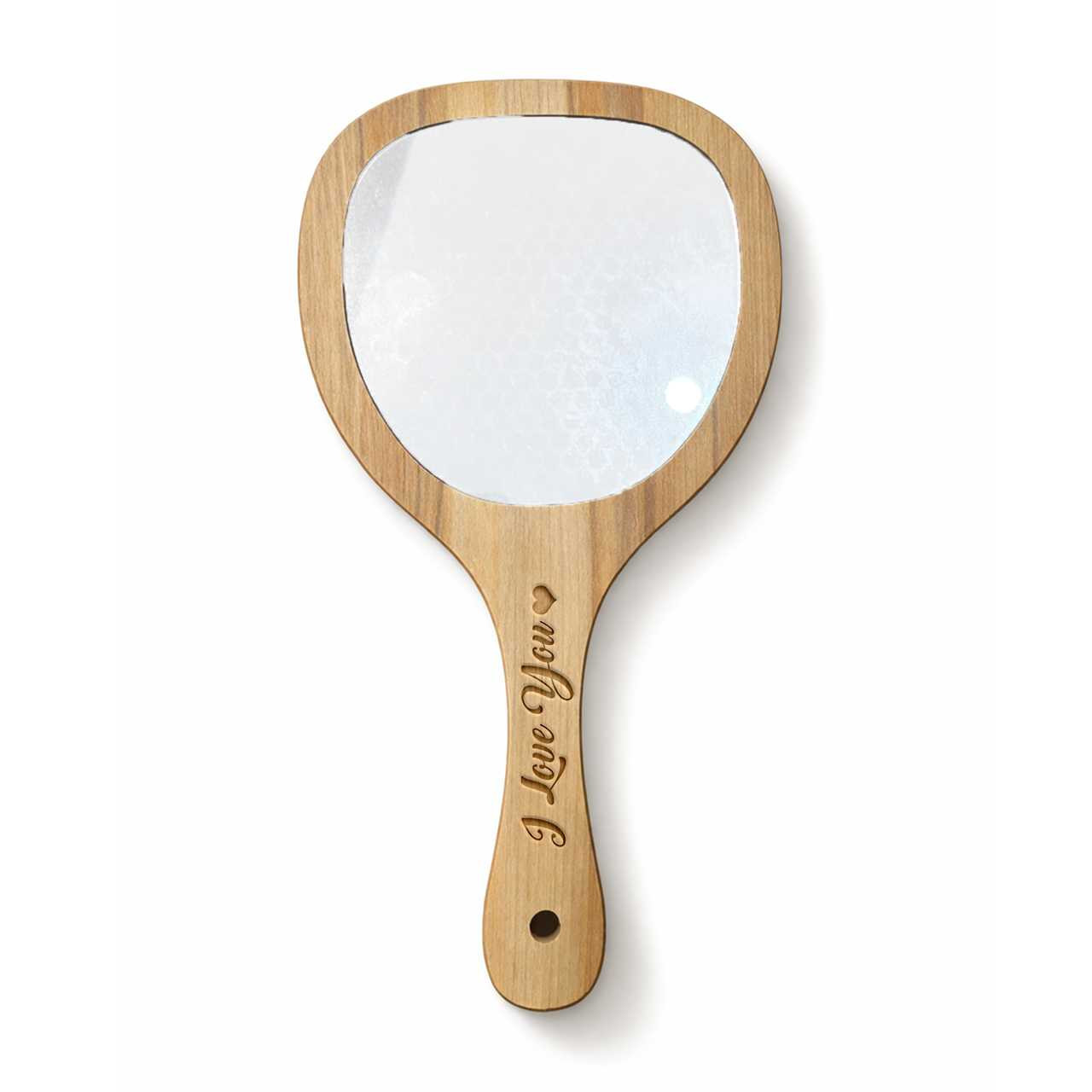 Love Message Personalized Wooden Hand Mirror Gift to Nepal | Giftmandu