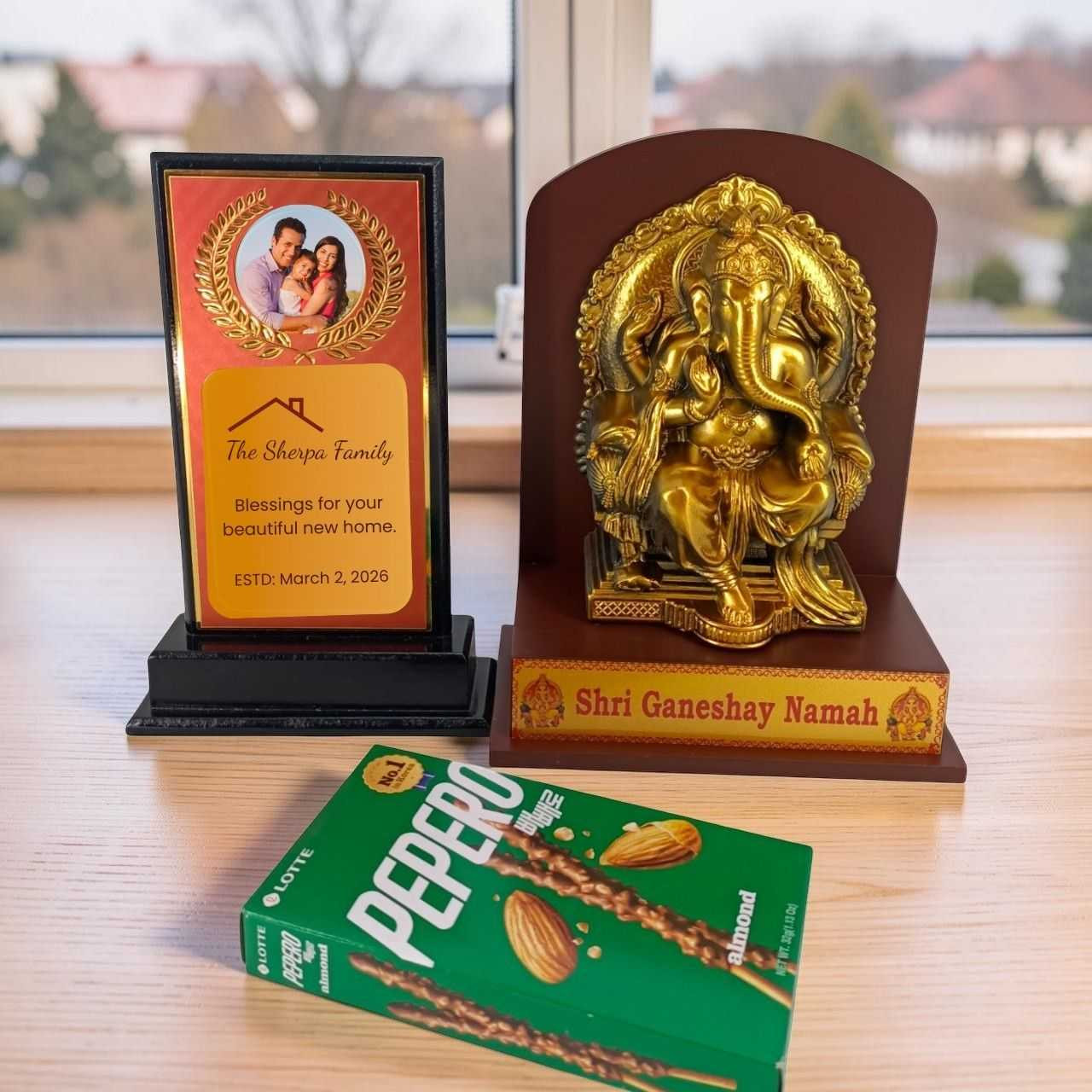 Blessings & Success Gift Combo Ganesh Ji, Trophy & Chocolate