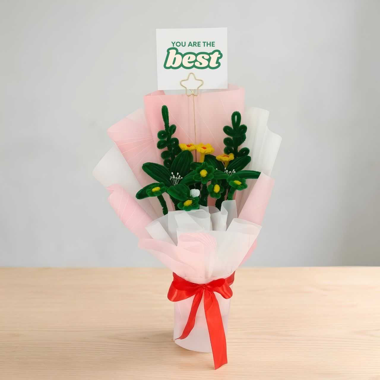You Are The Best Fuzzy Lily Flower Bouquet Gift to Nepal | Giftmandu