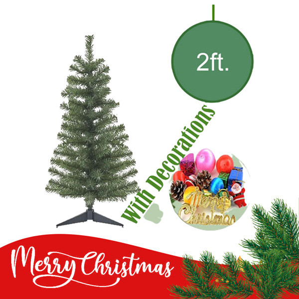 2 Feet Christmas Artificial Tree with Decorations Christmas Gift to ...