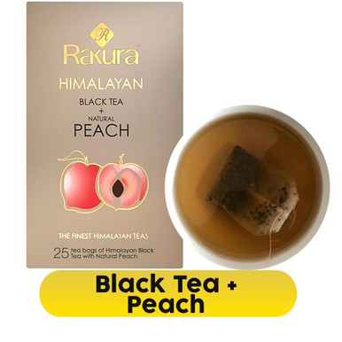 Rakura Himalayan Black Tea With Natural Peach (25 Tea Bags) Tea Gift to ...