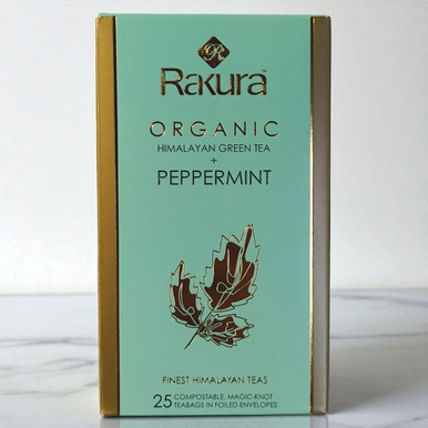 Rakura Himalayan Green Tea With Natural Pepper Mint (25 Tea Bags) Tea ...