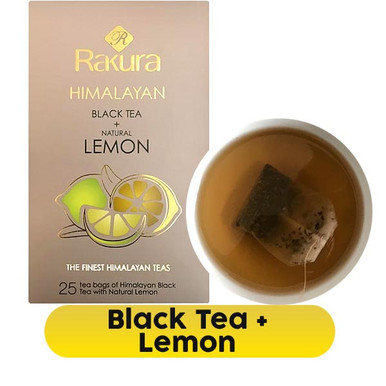 Rakura Himalayan Black Tea With Natural Lemon (25 Tea Bags) Tea, Coffee ...