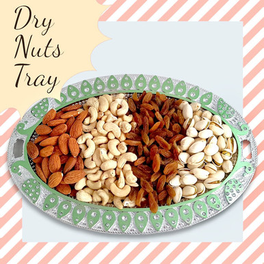 Mixed Dry Nuts Oval Tray (Medium) Dashain Gifts Gift to Nepal | Giftmandu