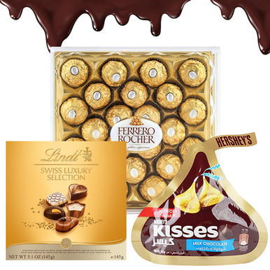 Ferrero Rocher, Lindt Swiss, & Hershey's Chocolate Combo Birthdays Gift to Nepal | Giftmandu