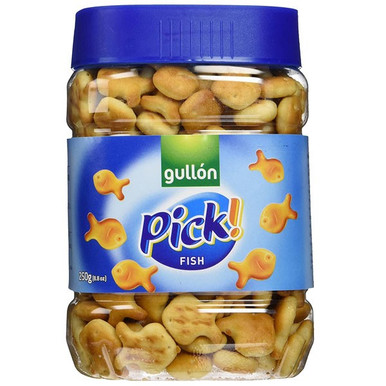 Gullon Pick Fish Crackers Jar 250g Biscuits, Crackers Gift to Nepal ...