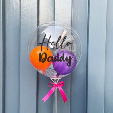 'Hello Daddy' Printed Bubble Balloon Personalized Gift to Nepal | Giftmandu