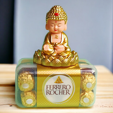 Buddha Statue & Ferrero Chocolates As Gift Gift Hampers Gift to Nepal ...
