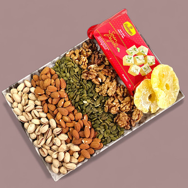 Assorted Dry Nuts Combo With Soan Papdi Dry Nuts Hampers Gift to Nepal ...