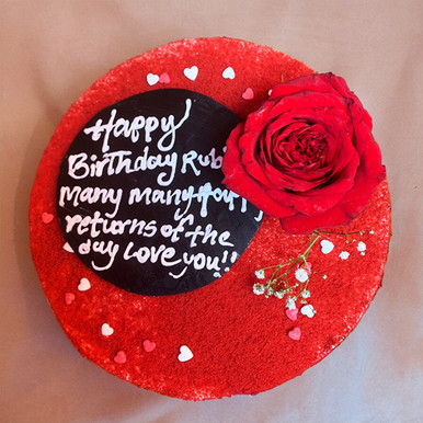 Crave's Rose-Embellished Red Velvet Cake Delight Cakes Gift to Nepal ...