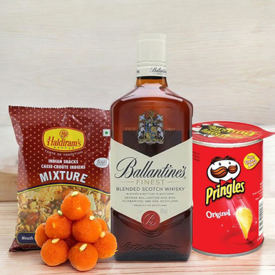 Ballantine's Finest Scotch Whisky with Snacks & Sweet Treats Combo Gift ...