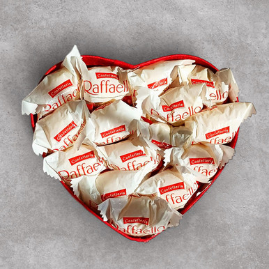 Heartfelt Indulgence: Heart-Shaped Box with Raffaello Premium ...