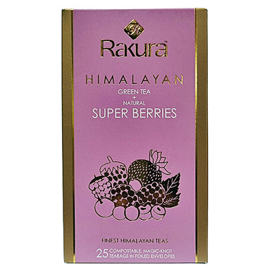 Rakura Himalayan Green Tea with Natural Super Berries - 25 Tea Bags Tea ...
