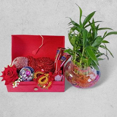 Women's Essential Teej Gift with Bamboo Plant Gift Hampers Gift to ...