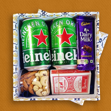 Awesome Heineken Can Beers & Dry Nuts Combo Gift Hampers Gift to Nepal ...