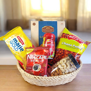 Savory Snacks Gift Basket with Dry Nuts Valentine's Day Gift to Nepal ...