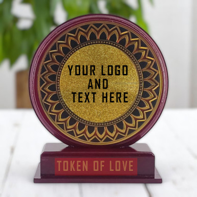 Round Floral Golden Token Of Love-Small Size Valentine's Day Gift to ...