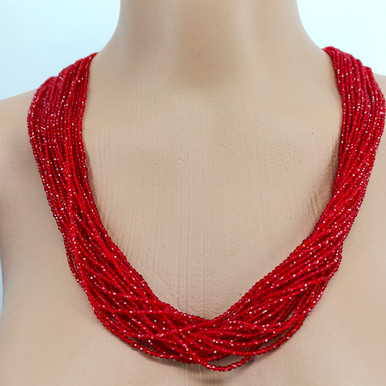 Red Pote Mala ( Beads Necklace) Women's Accessories Gift to Nepal ...