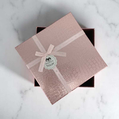 Pink Shimmery Square Shape Paper Box - Large Gift Wrapping & Packing ...