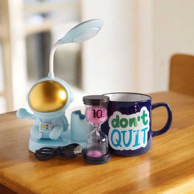 Motivational Mug, Hourglass & LED Lamp Gift Set