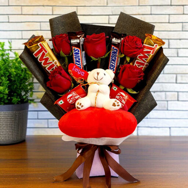 Sweet Love Bouquet with Plush & Chocolates