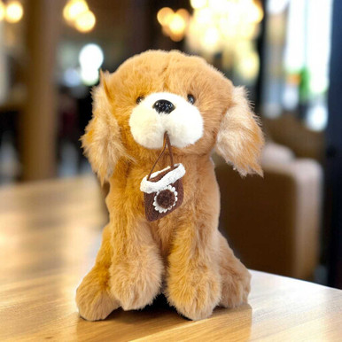 9 In.Brown Plush Puppy with Mini Carry Bag Gift to Nepal | Giftmandu