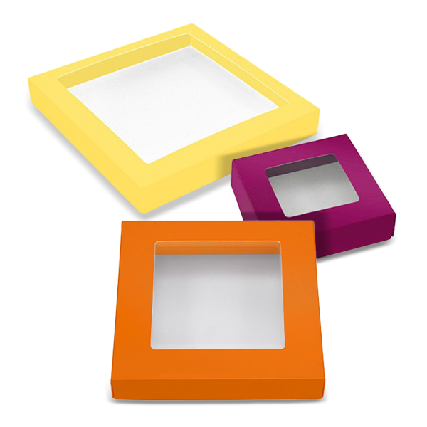 Square Folding Carton Solid Color Window Lids | A Specialty Box
