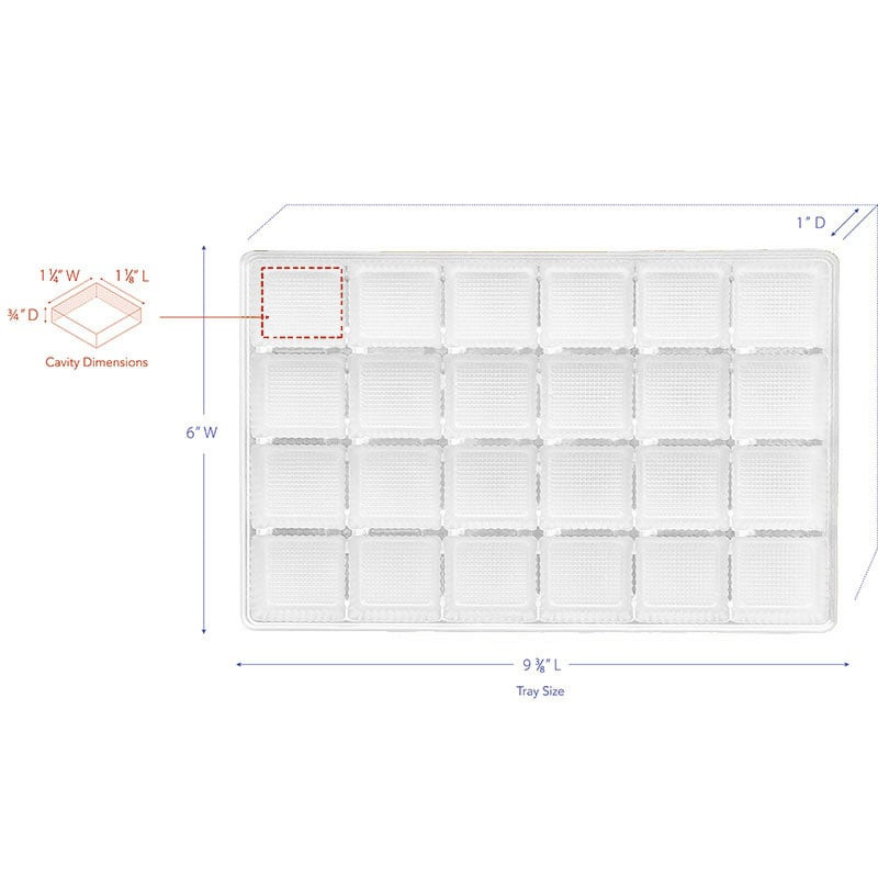 24 Cavity Rectangle Trays - aspecialtybox.com