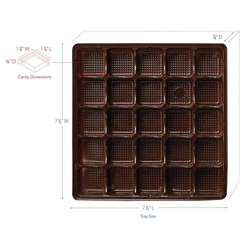 25 Cavity Square Trays - aspecialtybox.com
